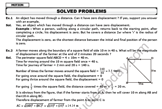 CBSE Class 9 Science Motion Worksheet Set J CBSE Class 9 Science Motion Worksheet Set J